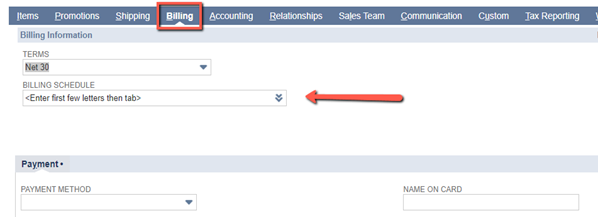 NetSuite Billing Schedules